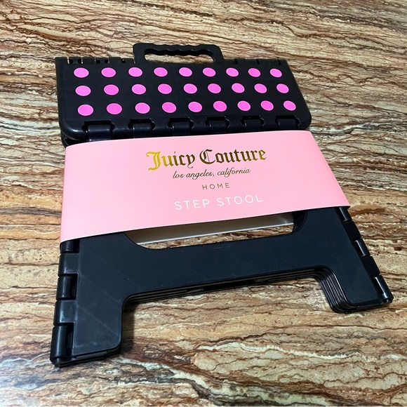 Juicy Couture | Other | Juicy Couture Black Step Stool Pink Polka Dot ...